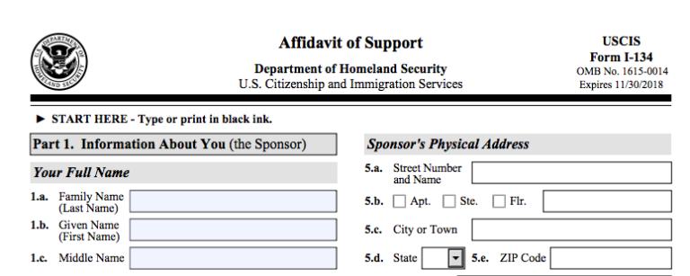 ¿Cuál es la diferencia entre los formularios I-134 e I-864? - Inmigración